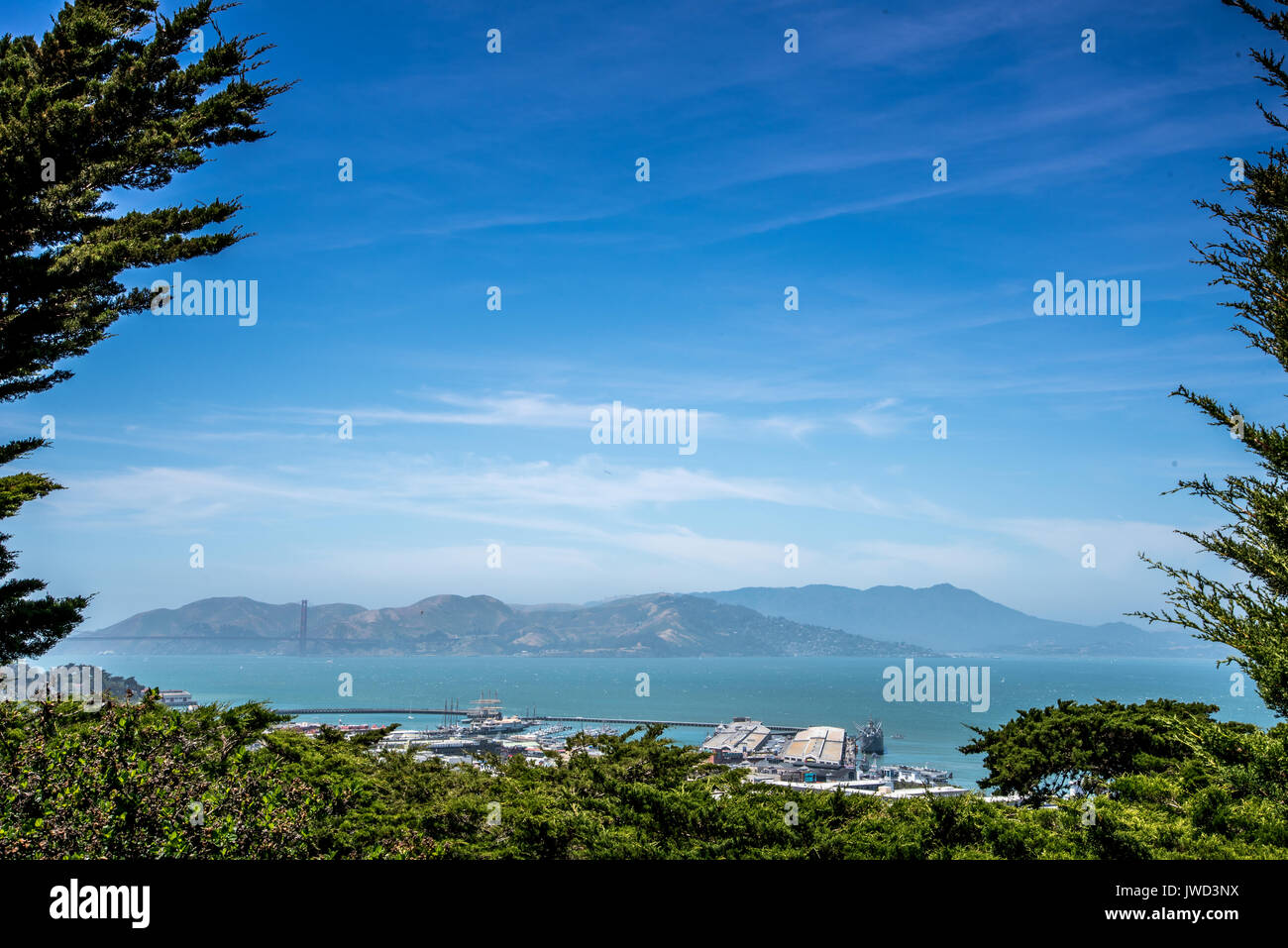 Aerial Landscape View of Bay Stock Photo - Alamy
