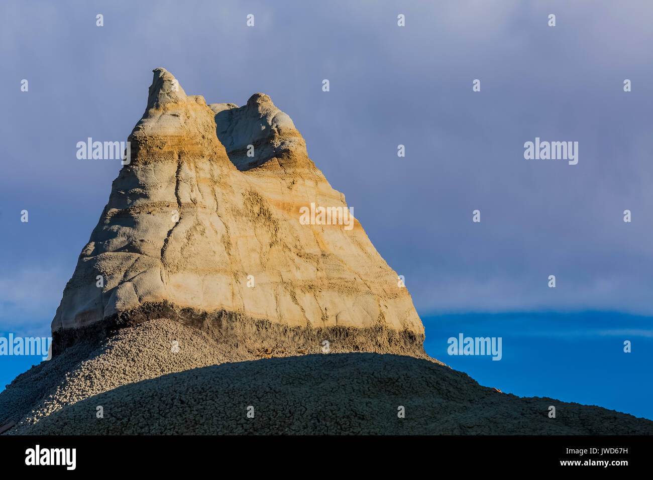 Rock pinnacle composed of hardened ash from a volcanic eruption long ...