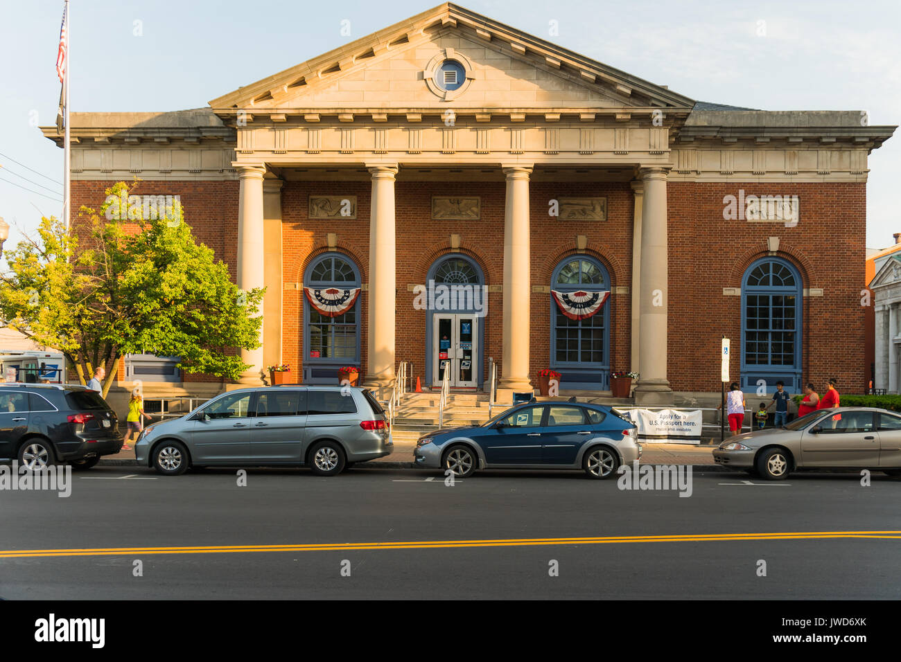 Historic government buildings in upstate New York at sunset Stock Photo ...