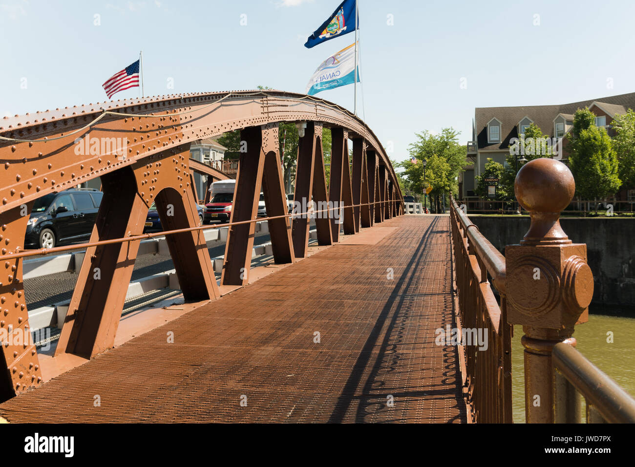 Steel bridge over erie canal in Fairport, New York Stock Photo - Alamy