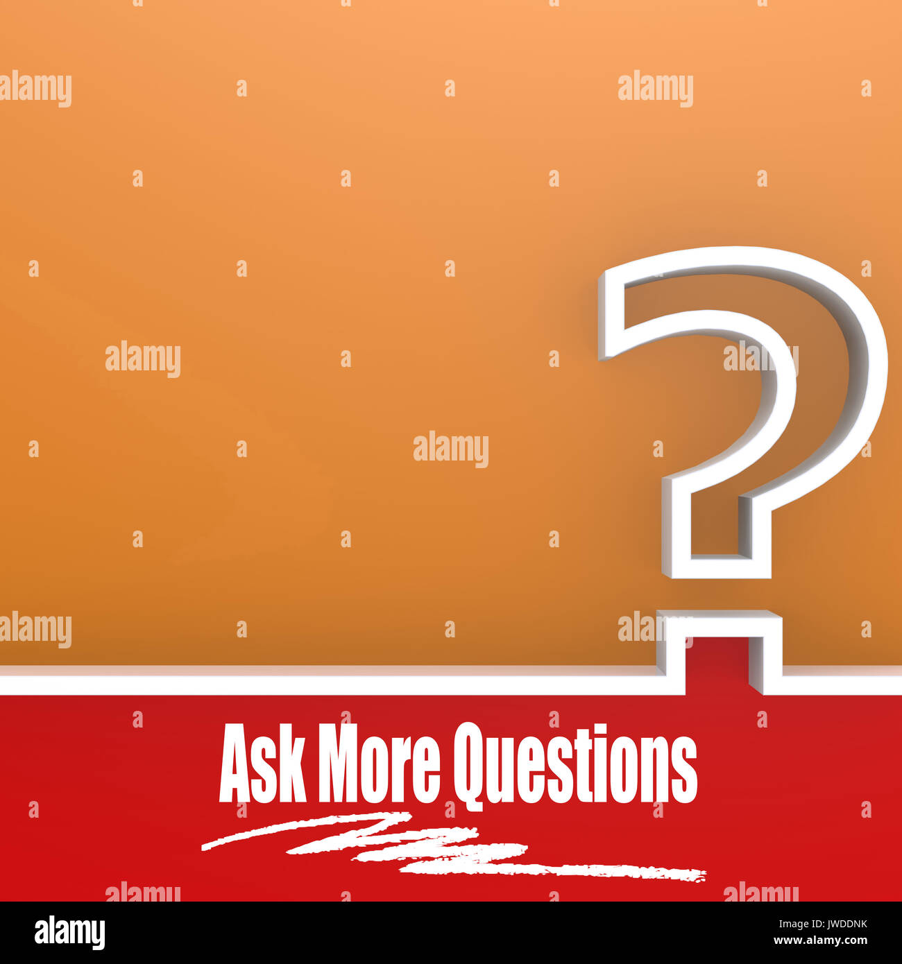 Ask More Questions. Concept of knowledge. 3D rendering Stock Photo - Alamy