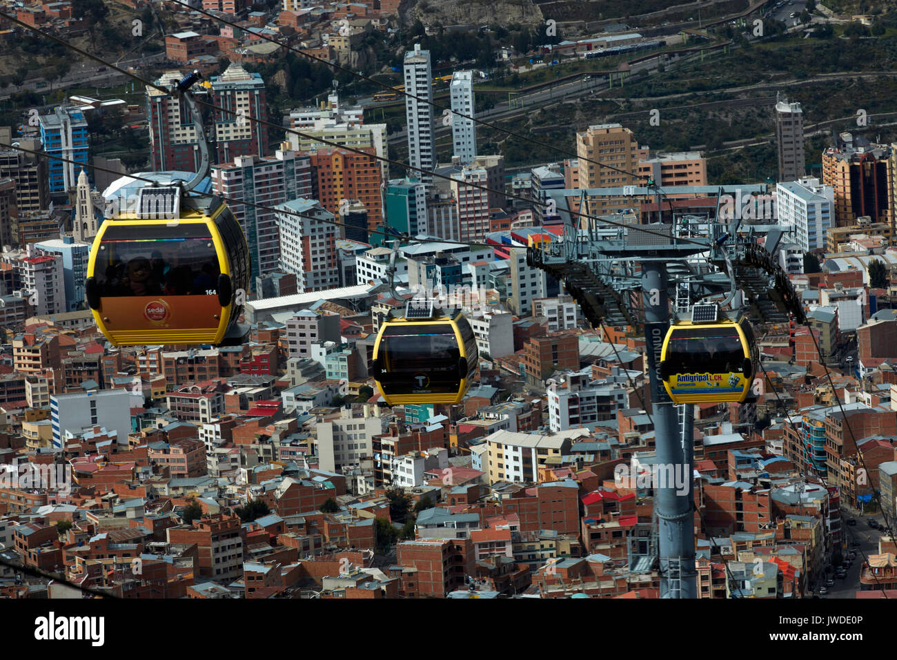 Teleferico cable car network, La Paz, Bolivia, South America Stock ...