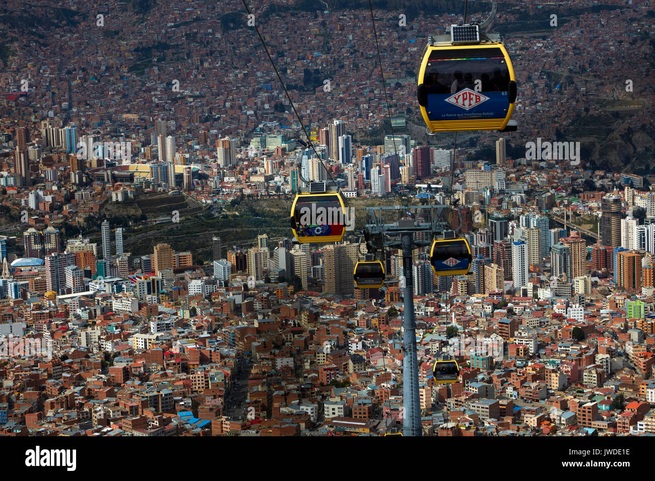 Teleferico cable car network, La Paz, Bolivia, South America Stock ...