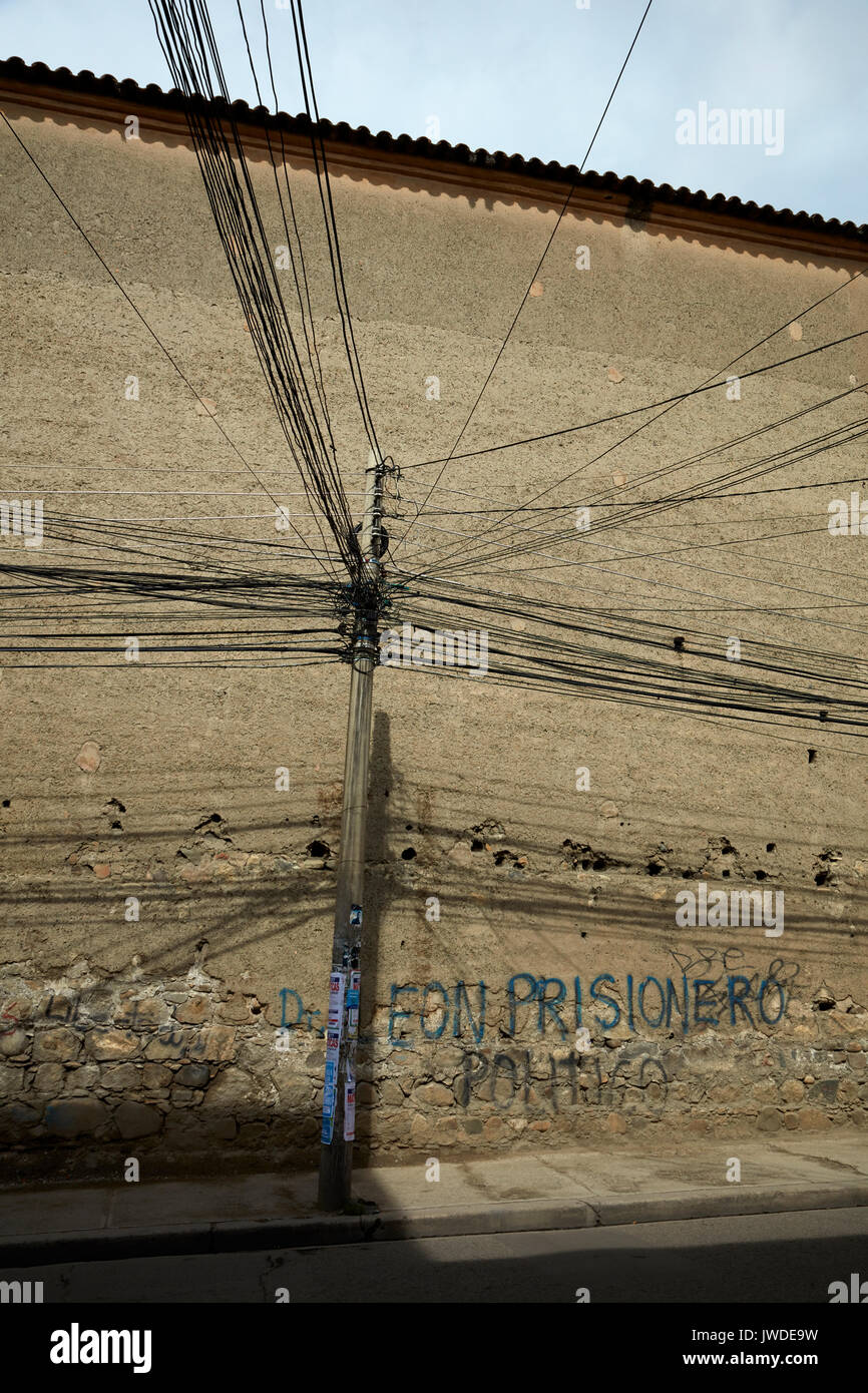 Wall of infamous San Pedro prison, La Paz, Bolivia, South America Stock ...