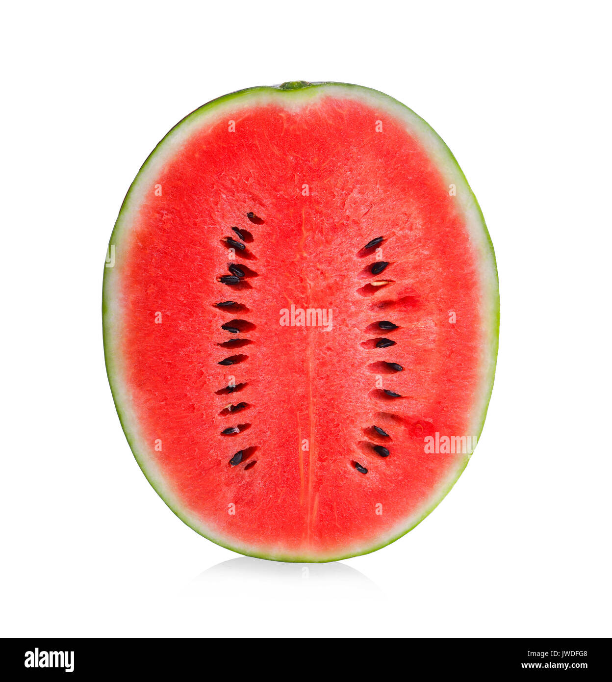 Watermelon half vertically isolated on white background Stock Photo - Alamy