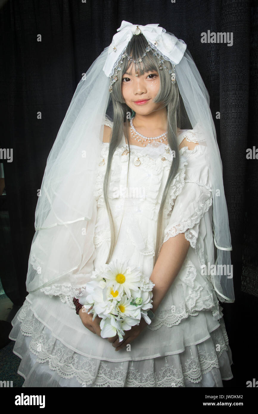 Cosplayer dressed as a bride, 2017 Anime Expo, Los Angeles Convention ...