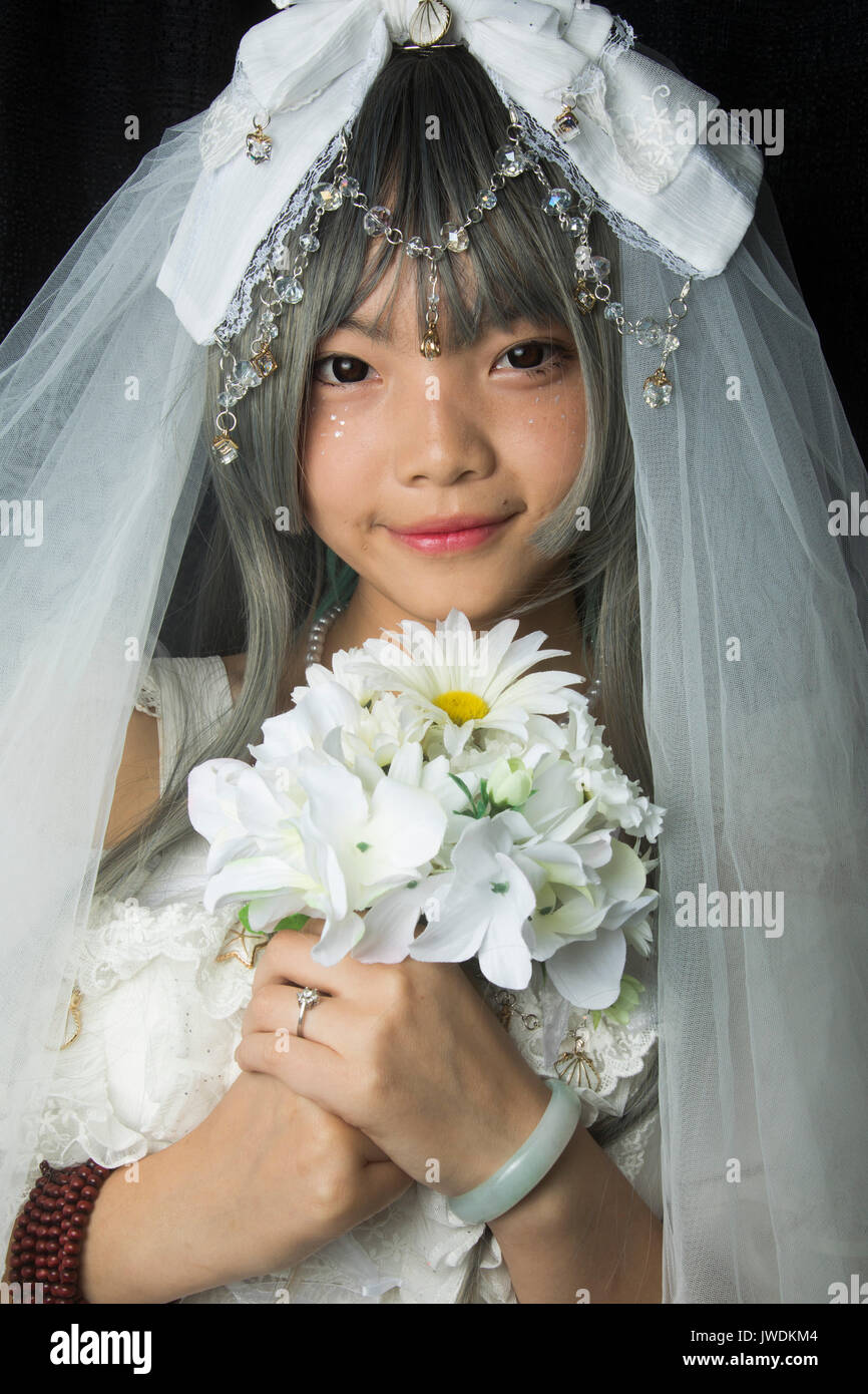 Cosplayer dressed as a bride, 2017 Anime Expo, Los Angeles Convention ...