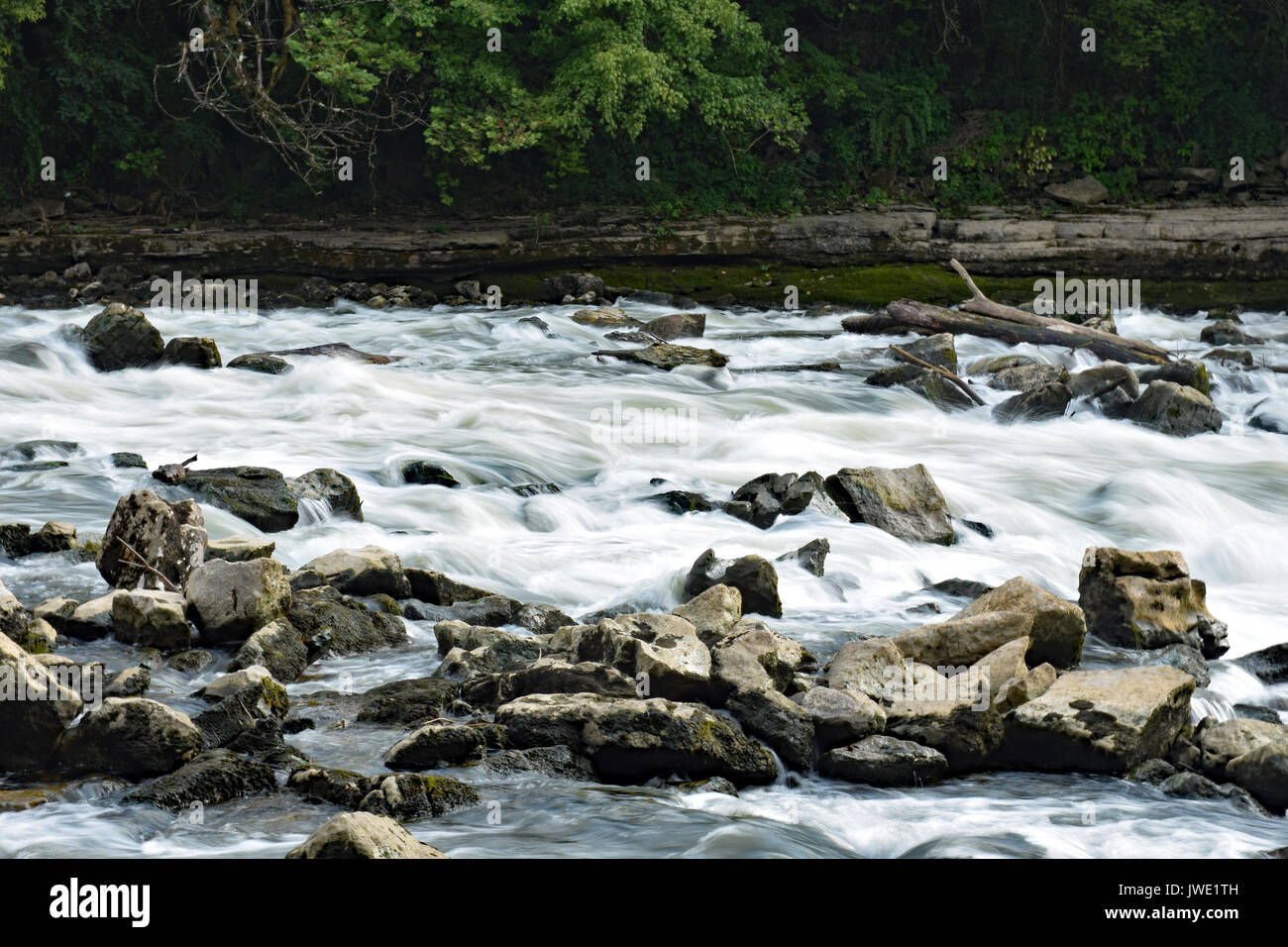 River Flowing Over Rocks Stock Photo - Alamy