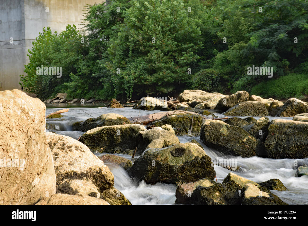 River Flowing Over Rocks Stock Photo - Alamy