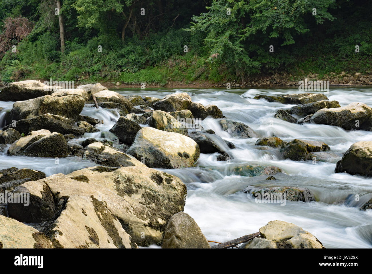 River Flowing Over Rocks Stock Photo - Alamy