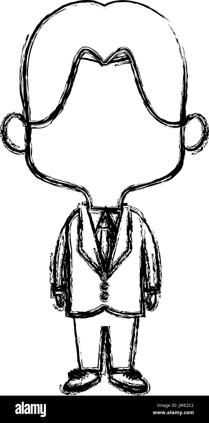 cute man cartoon standing formal clothes character Stock Vector Image ...