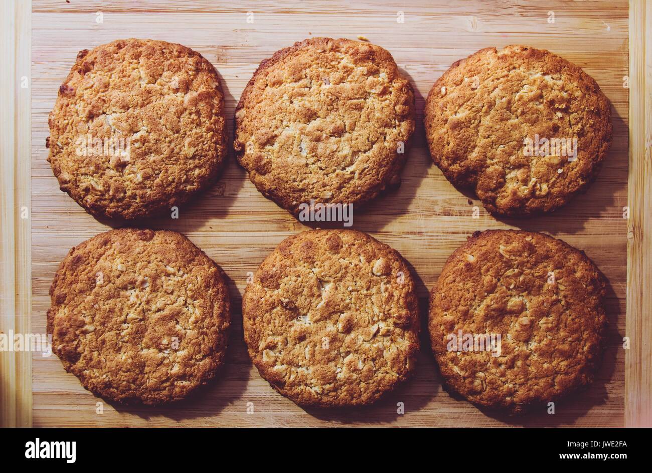 Fresh oatmeal cookies with seeds and bran Stock Photo - Alamy
