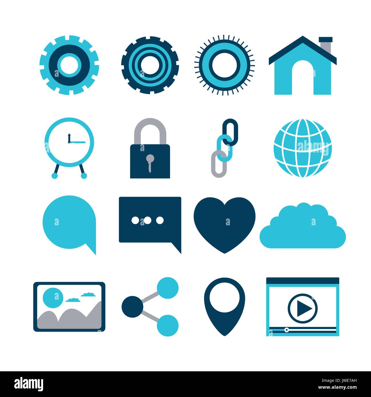 white background of tech share icons elements Stock Vector Image & Art ...