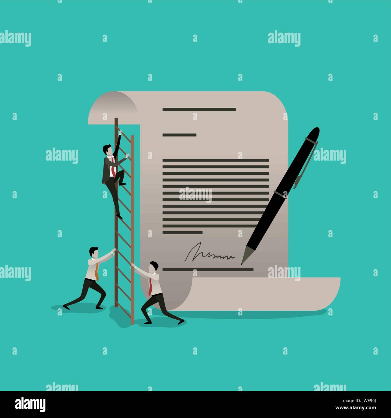 color background with businessman climbing wooden stairs in a big ...