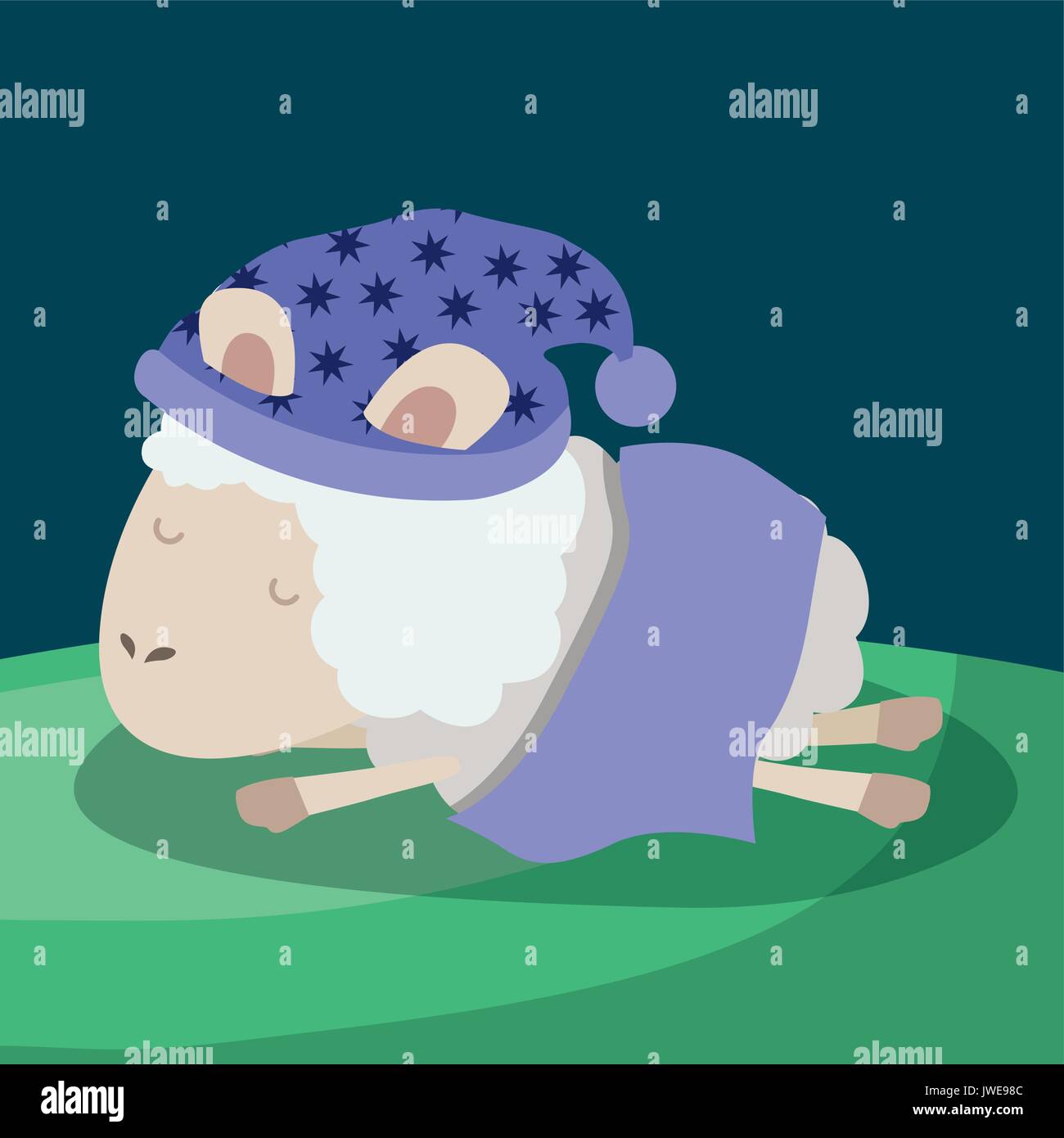 Sheep sleeping Stock Vector Images - Alamy