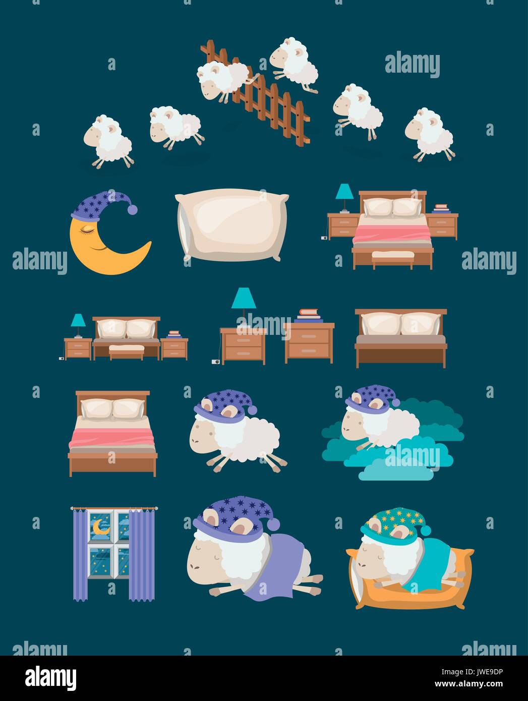 color background with colorful elements sleep time Stock Vector Image ...