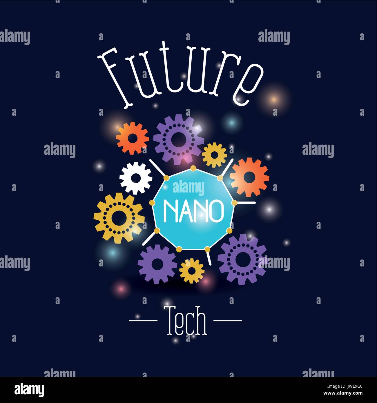 color background with brightness of future tech nano gears Stock Vector ...