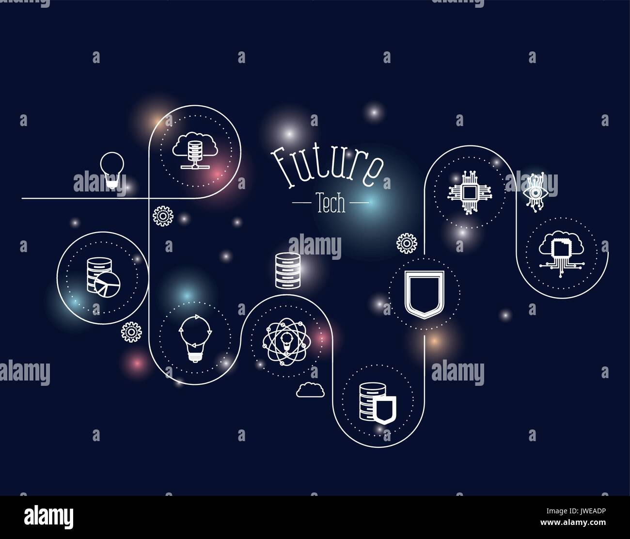 color background with brightness of silhouette future tech with linear ...