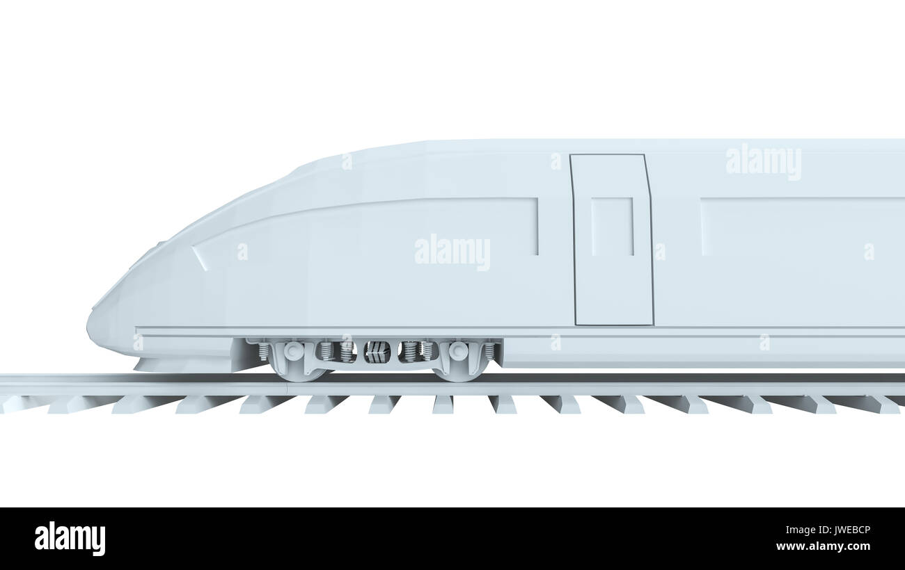 White high-speed train Stock Photo - Alamy