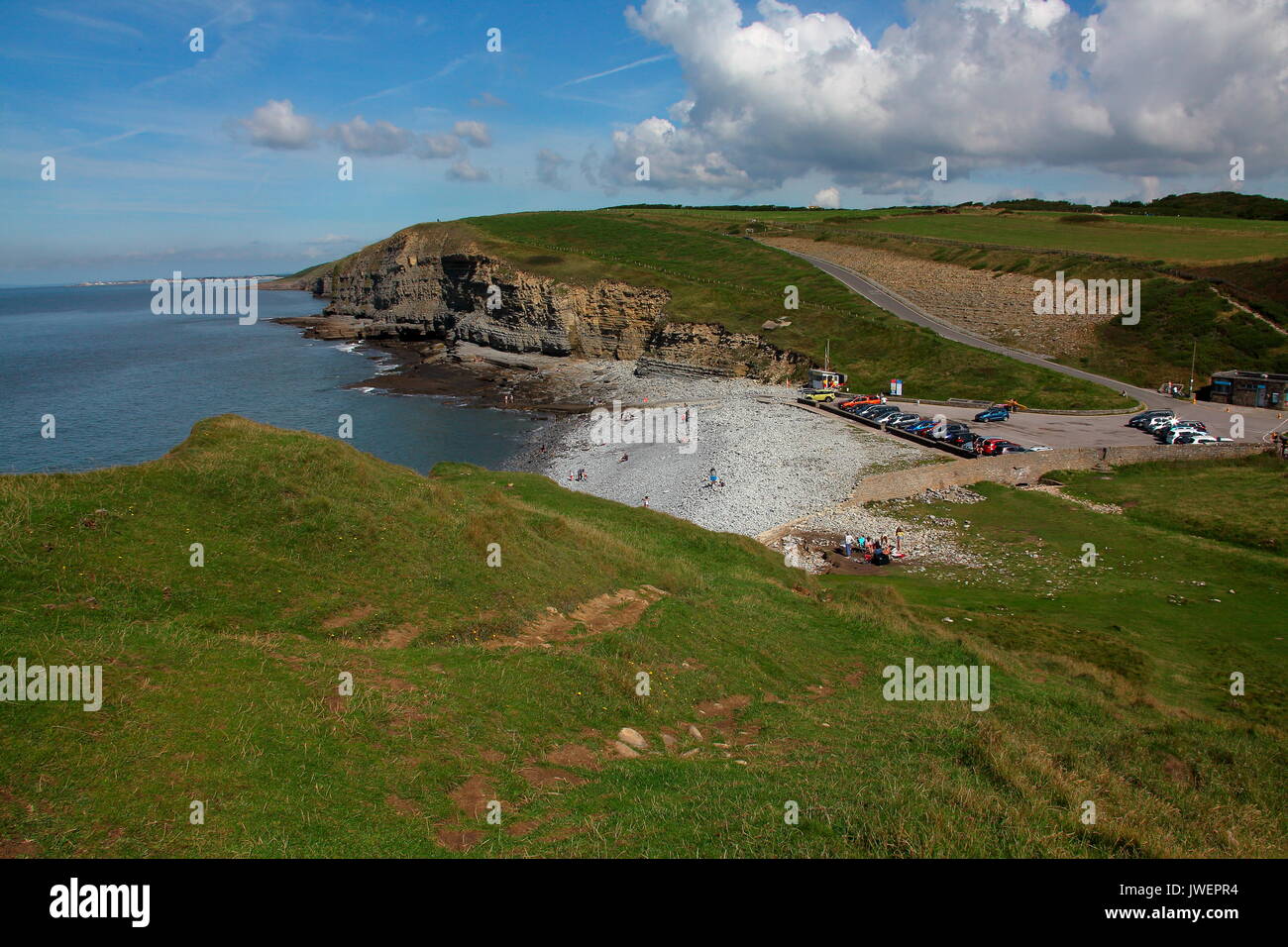 The well known bay at Southerndown near Bridgend where the eroded rock ...