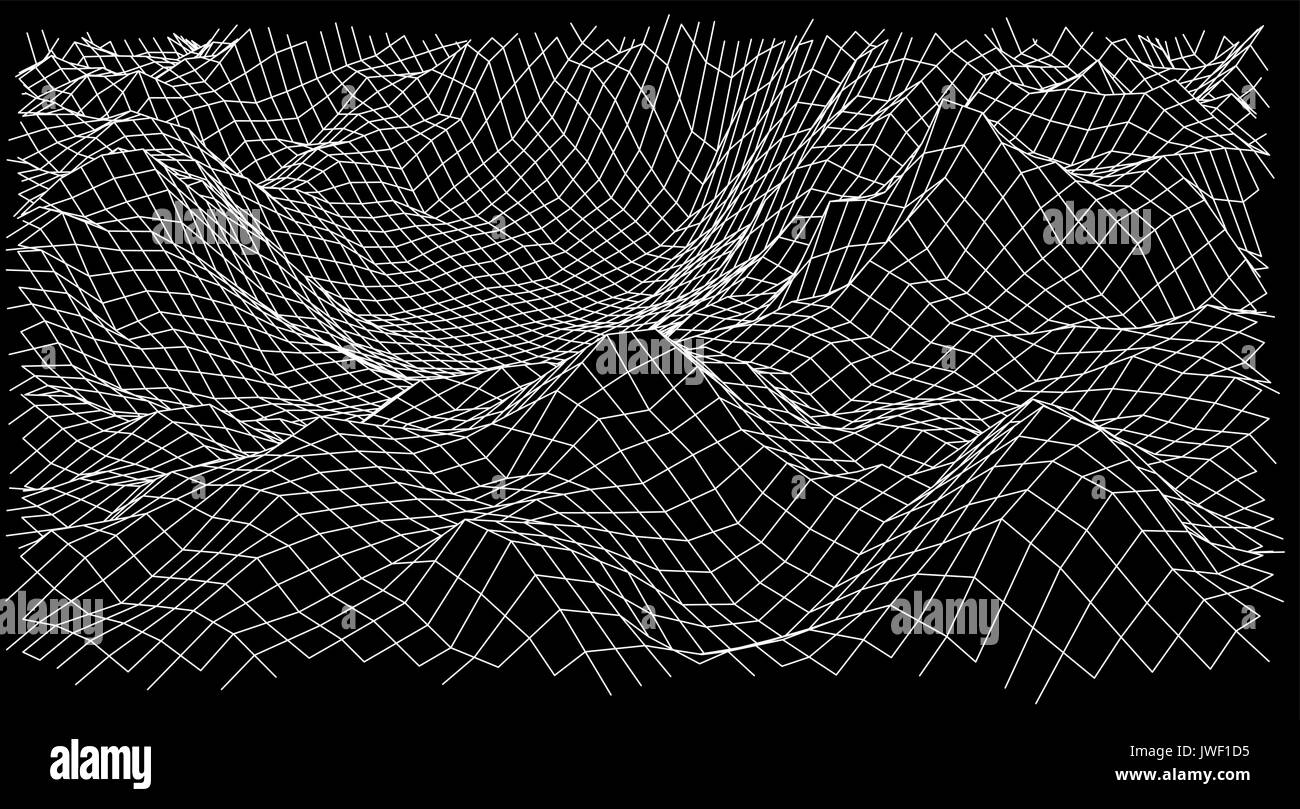 Wireframe polygonal landscape. Vector Illustration Stock Vector Image ...
