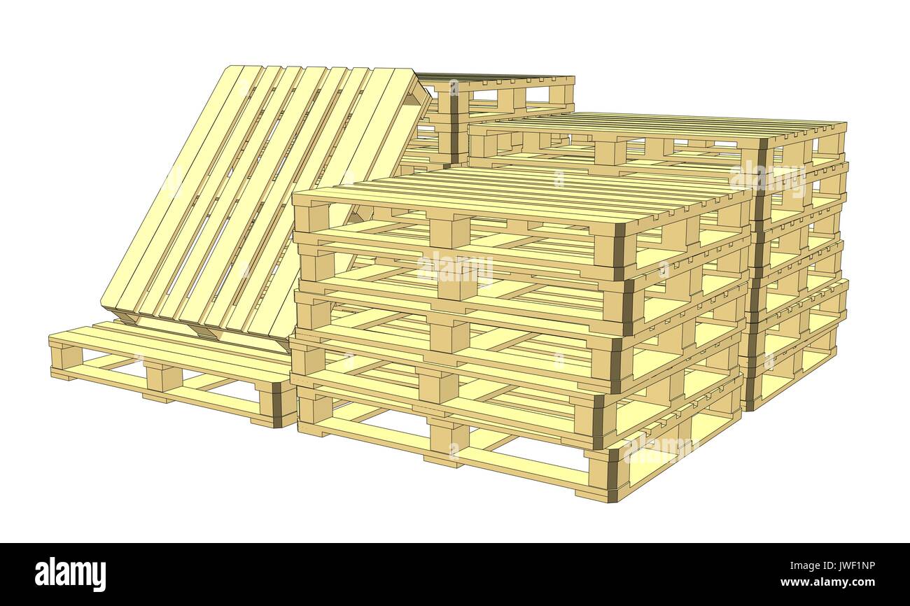 Timber pallets Stock Vector Images - Alamy