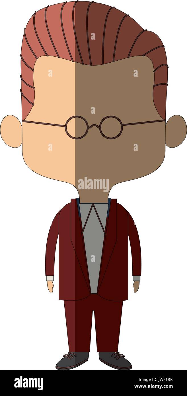 cute man cartoon standing formal clothes character Stock Vector Image ...