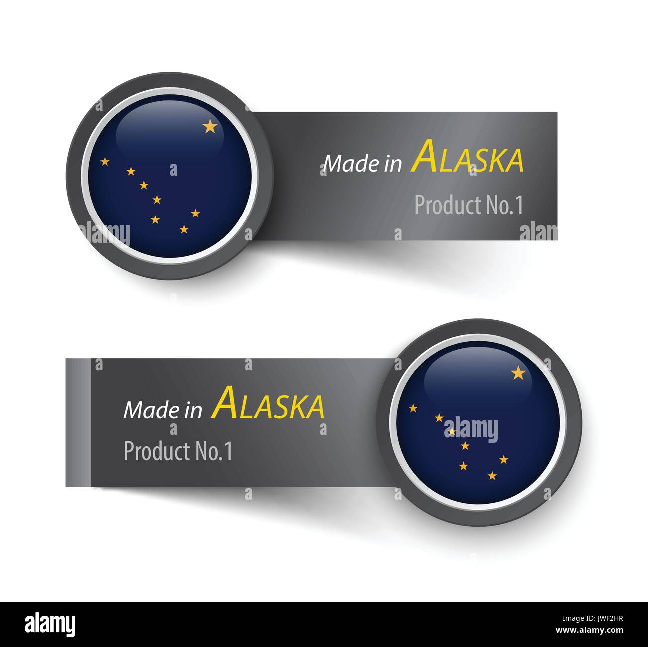 Flag icon and label with text made in Alaska Stock Vector Image & Art ...