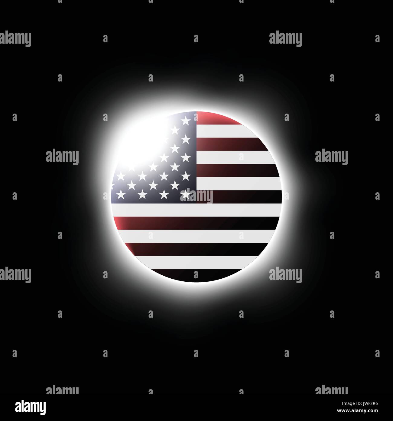 Solar or Lunar eclipse and american flag . Vector Stock Vector Image ...