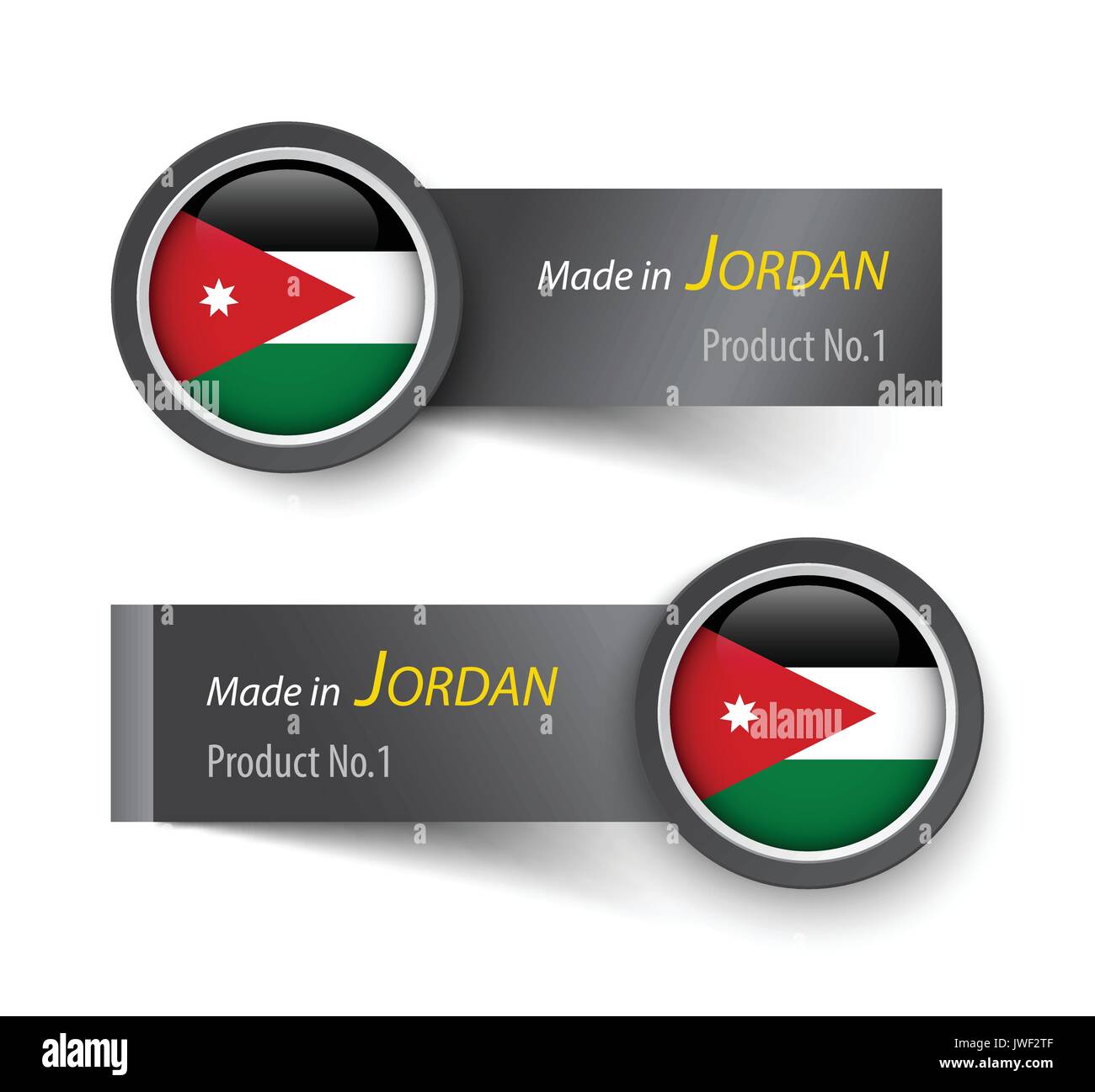 Flag icon and label with text made in Jordan Stock Vector Image & Art ...