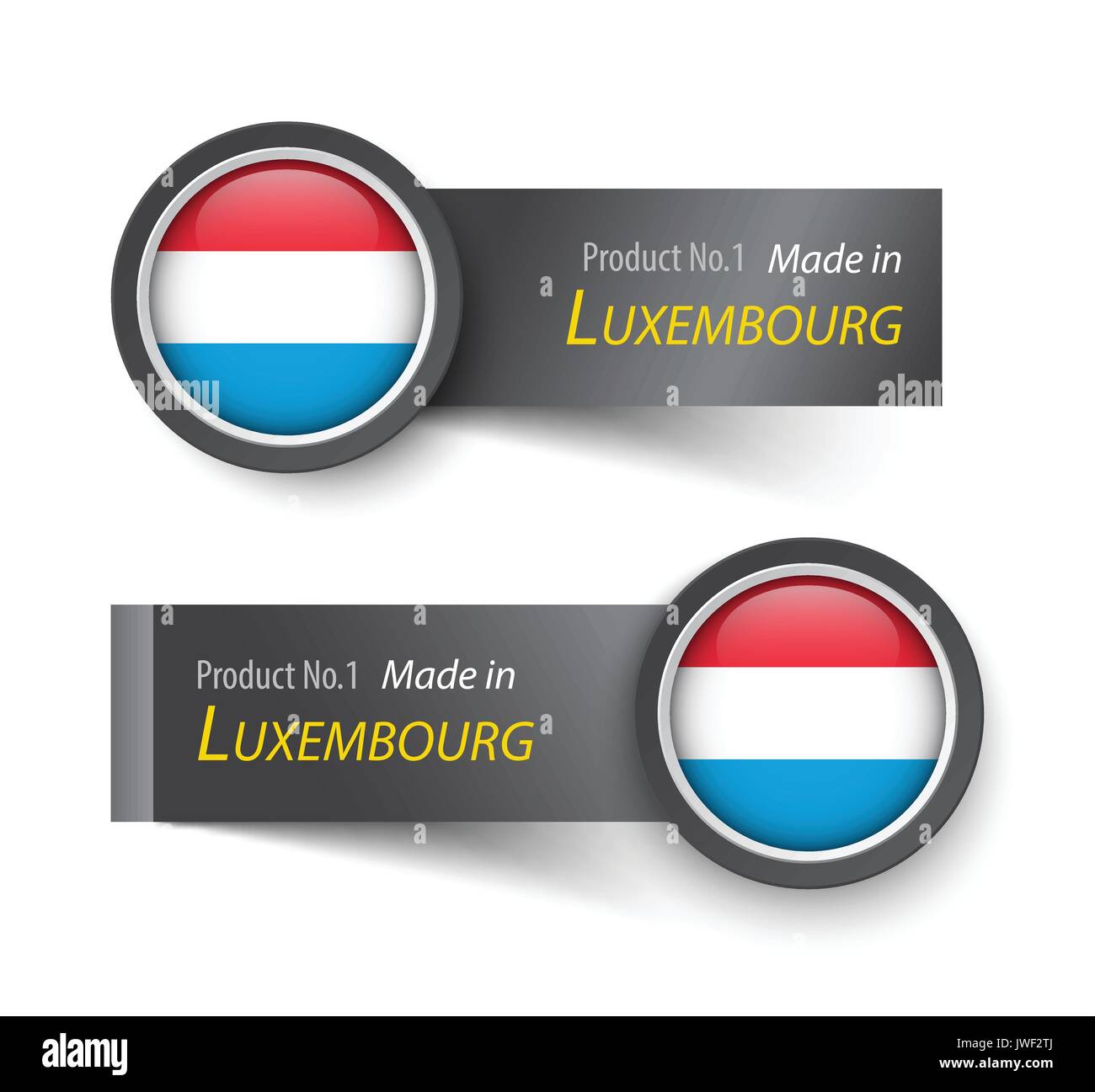 Flag icon and label with text made in Luxembourg Stock Vector Image ...