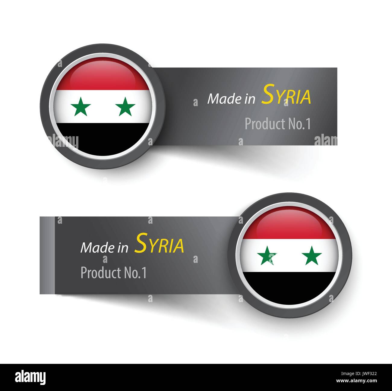 Flag icon and label with text made in Syria Stock Vector Image & Art ...
