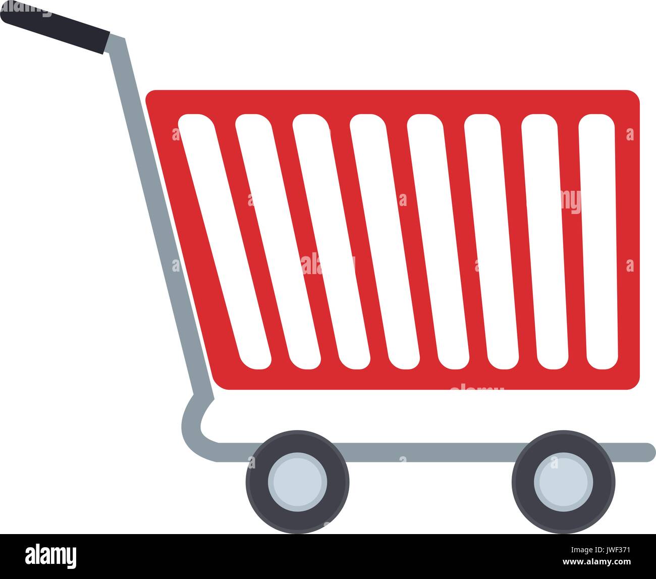 shopping cart of side view empty supermarket e commerce Stock Vector ...