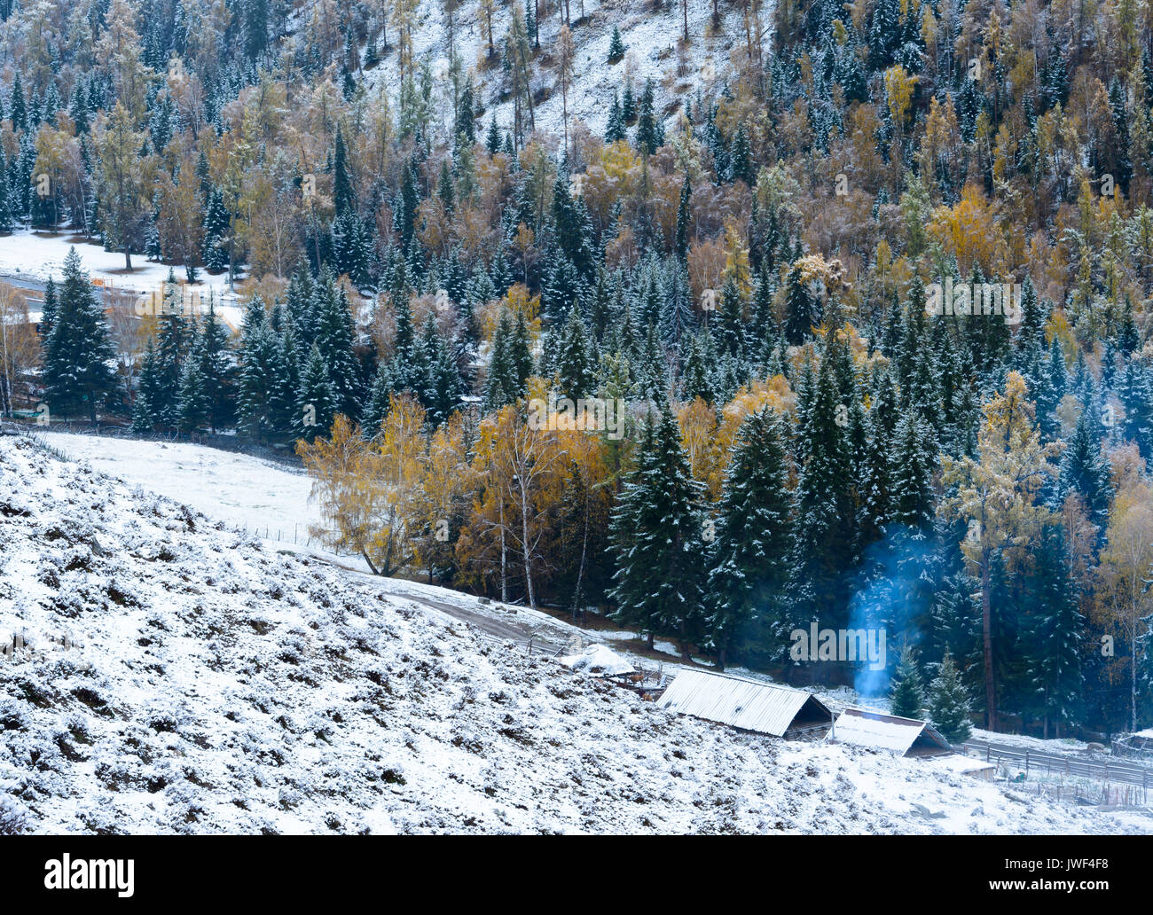 village in the winter Stock Photo - Alamy