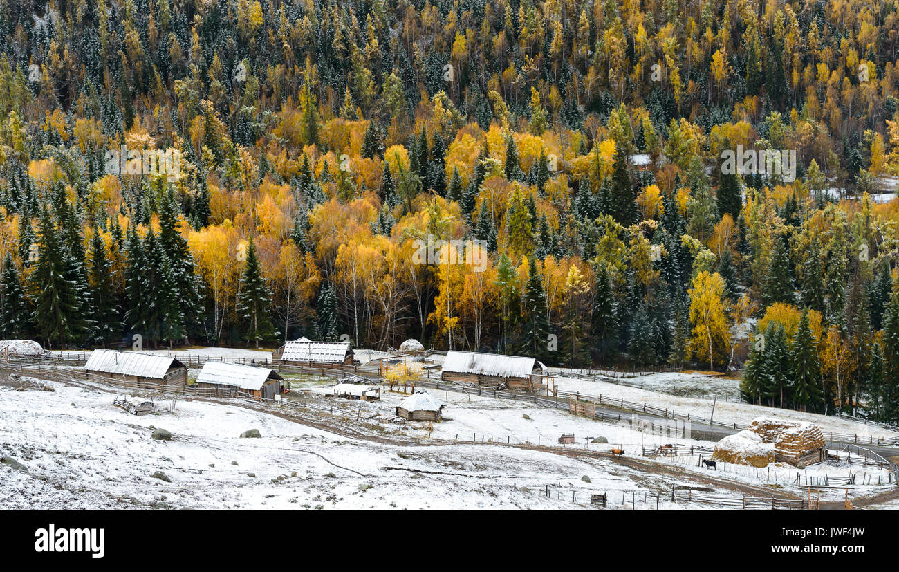 village in the winter Stock Photo - Alamy