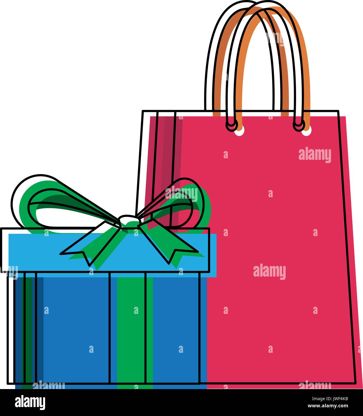shopping gift box paper bag market commerce Stock Vector Image & Art ...