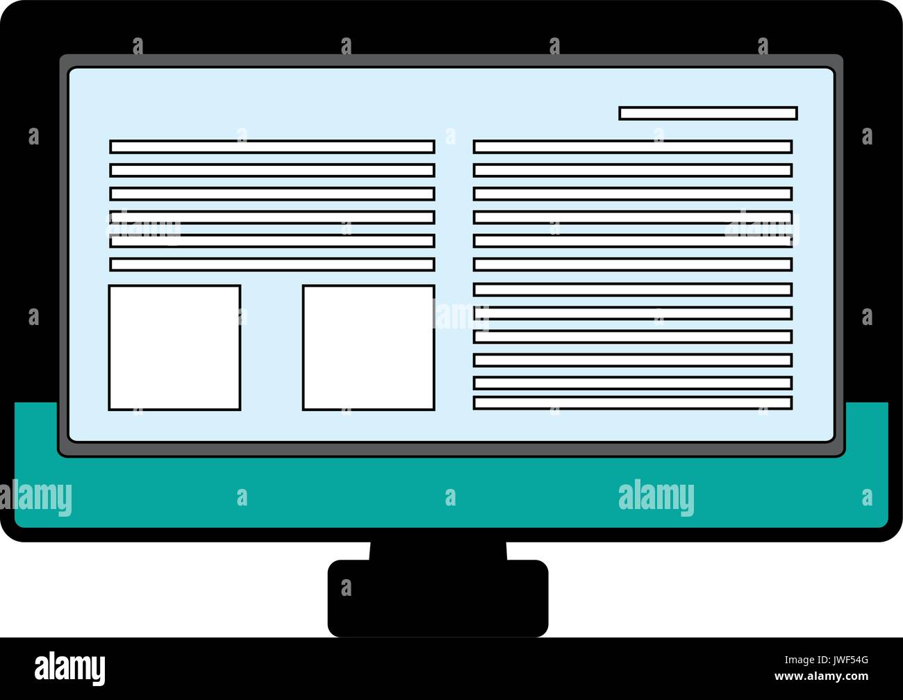 monitor screen computer device page web vector illustration Stock ...