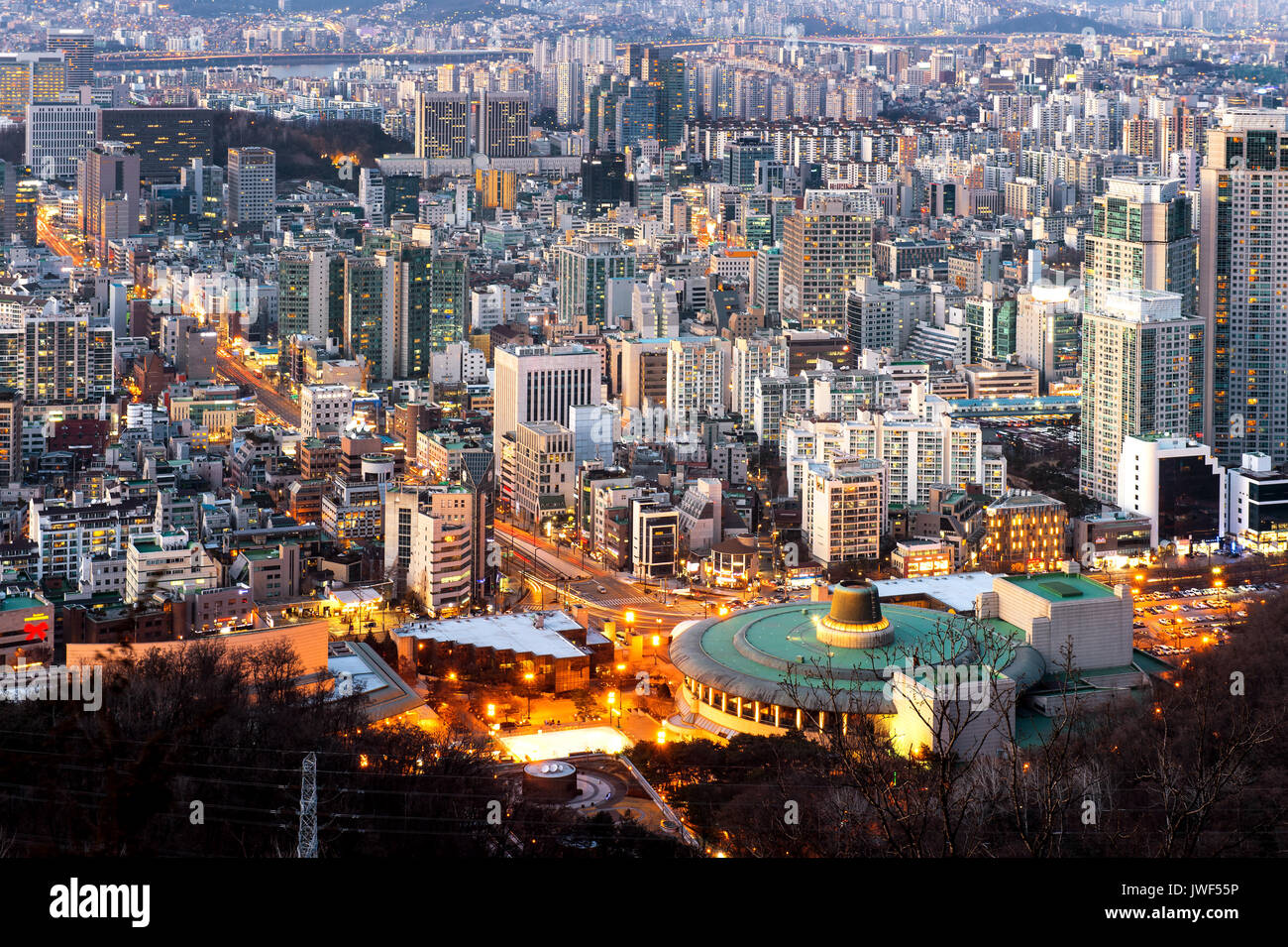 View of downtown cityscape in Seoul, South Korea Stock Photo - Alamy