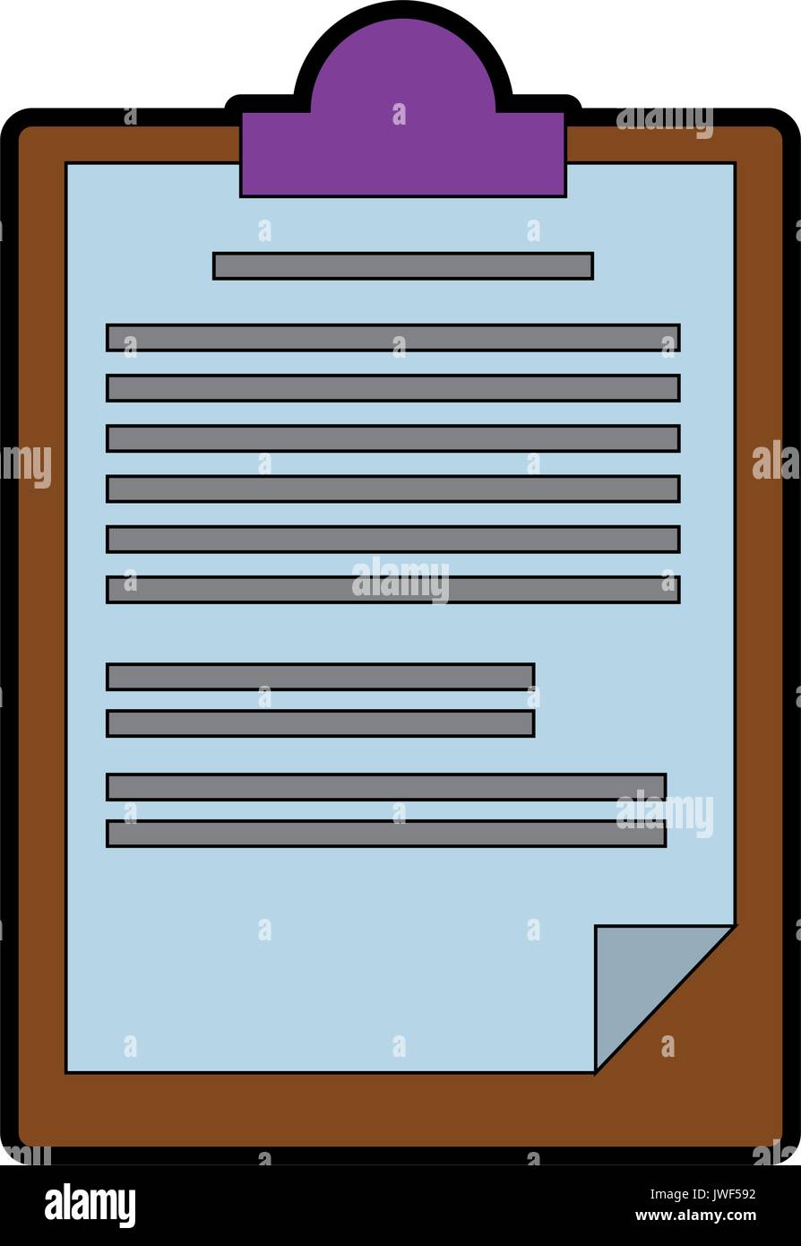 clipboard paper report document business vector illustration Stock ...