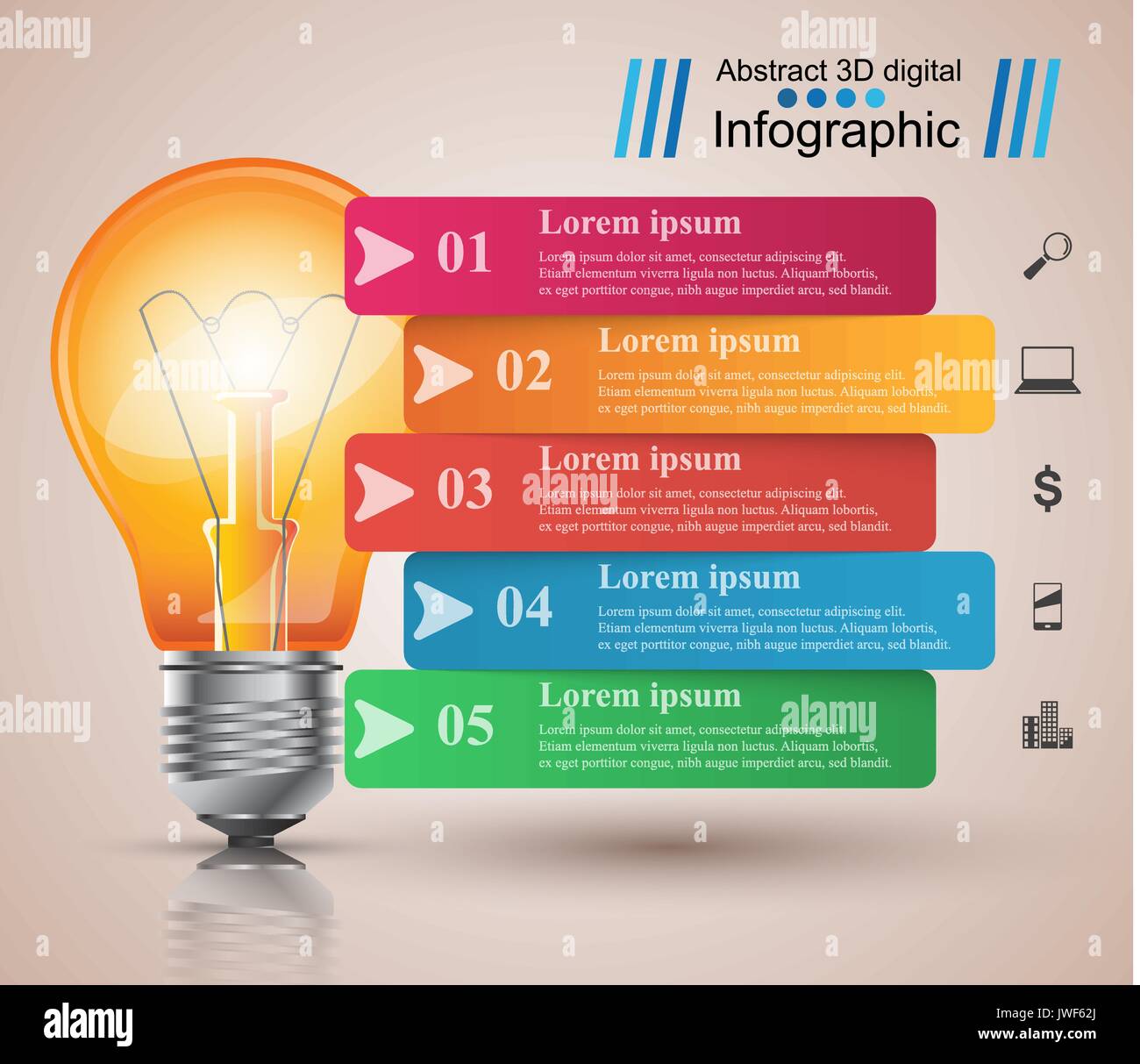 Infographic design. Bulb, Light icon Stock Vector Image & Art - Alamy