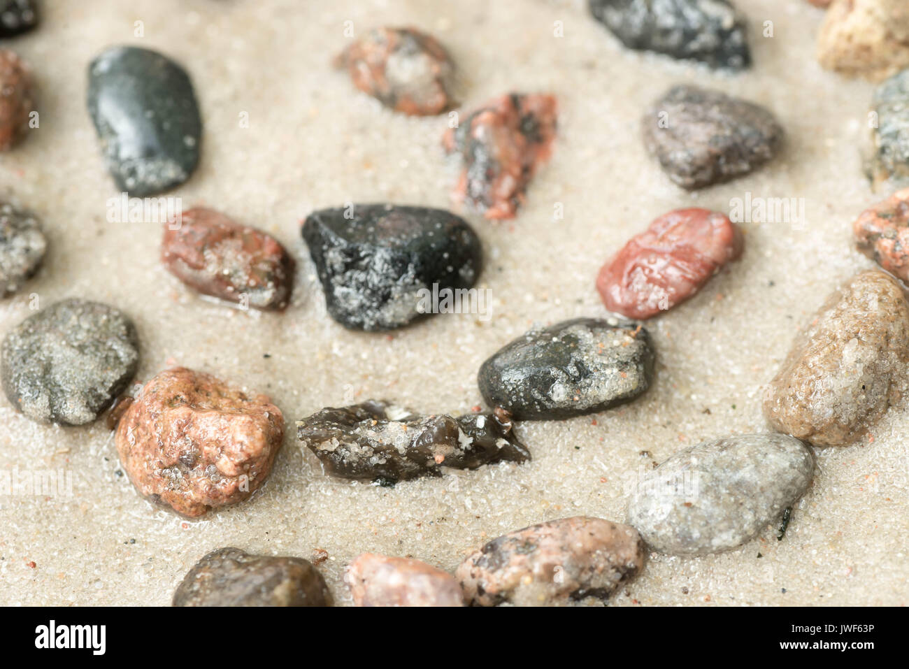 pebble helix symbol on sand background selective focus Stock Photo - Alamy