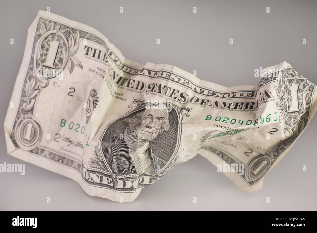 Crumpled American One Dollar Banknote Stock Photo - Alamy