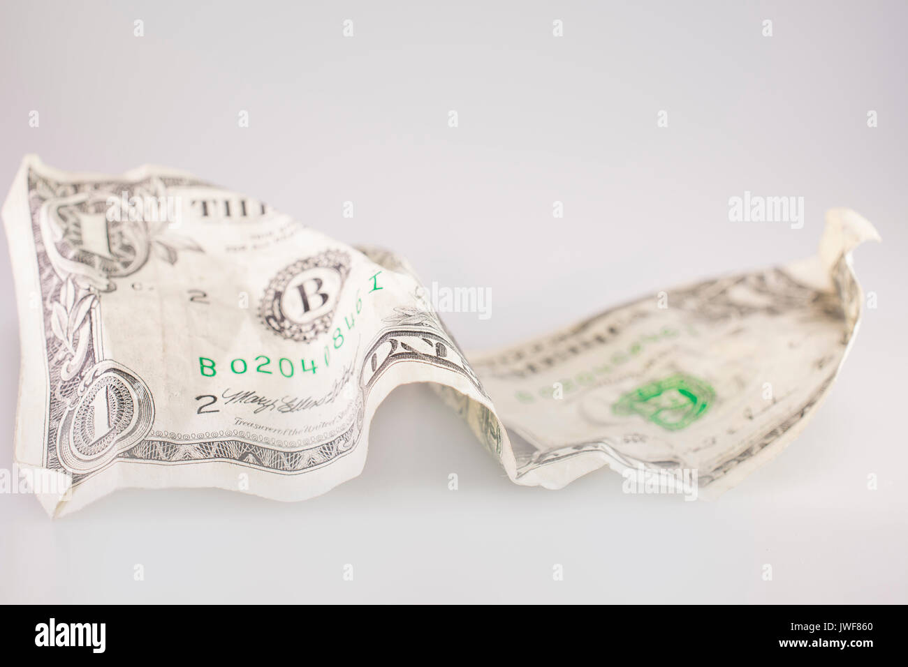 Crumpled American One Dollar Banknote Stock Photo - Alamy