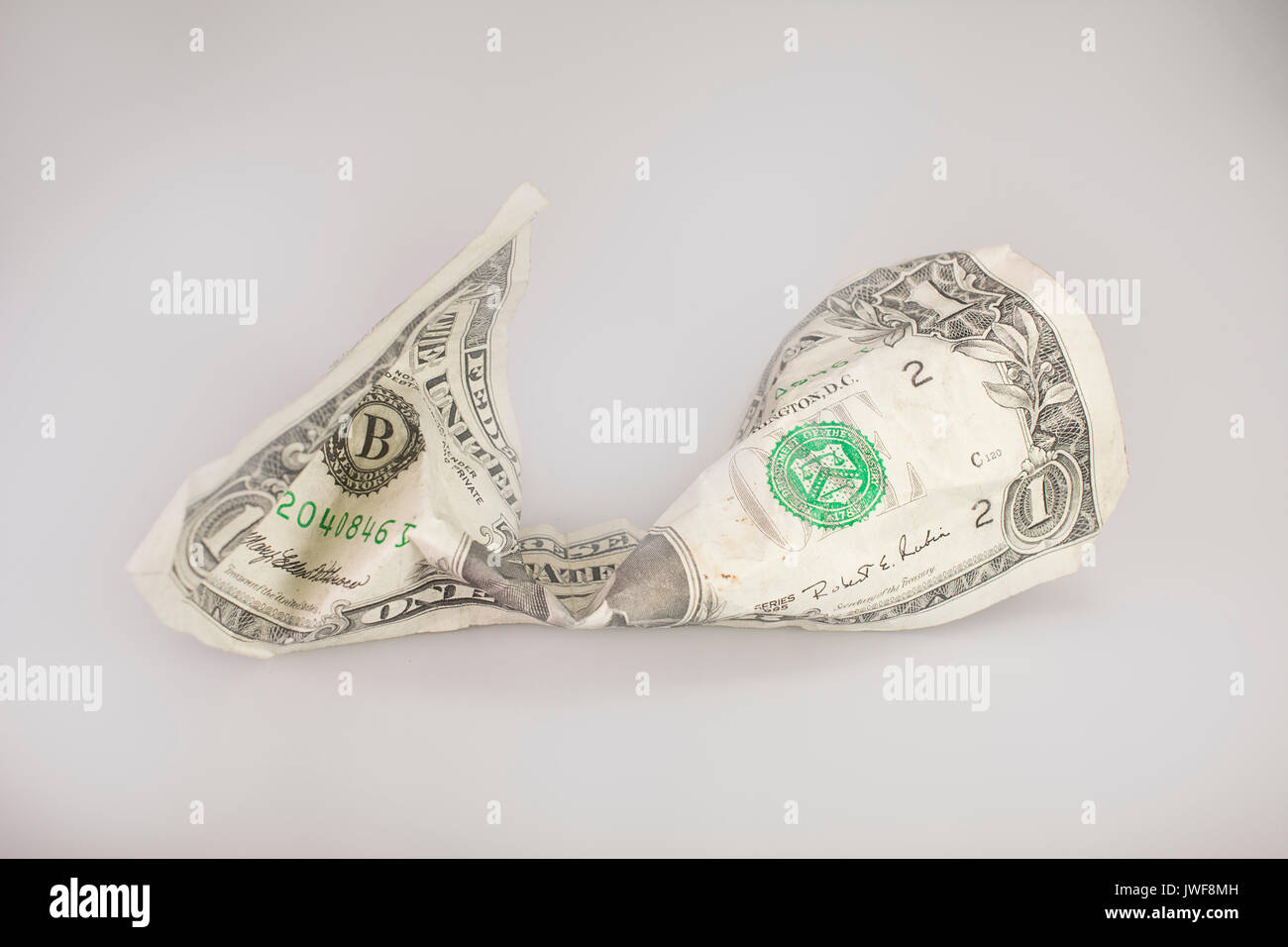 Crumpled American One Dollar Banknote Stock Photo - Alamy