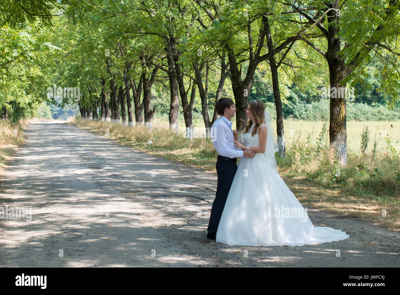 Beautiful married couple in the wedding day Stock Photo - Alamy