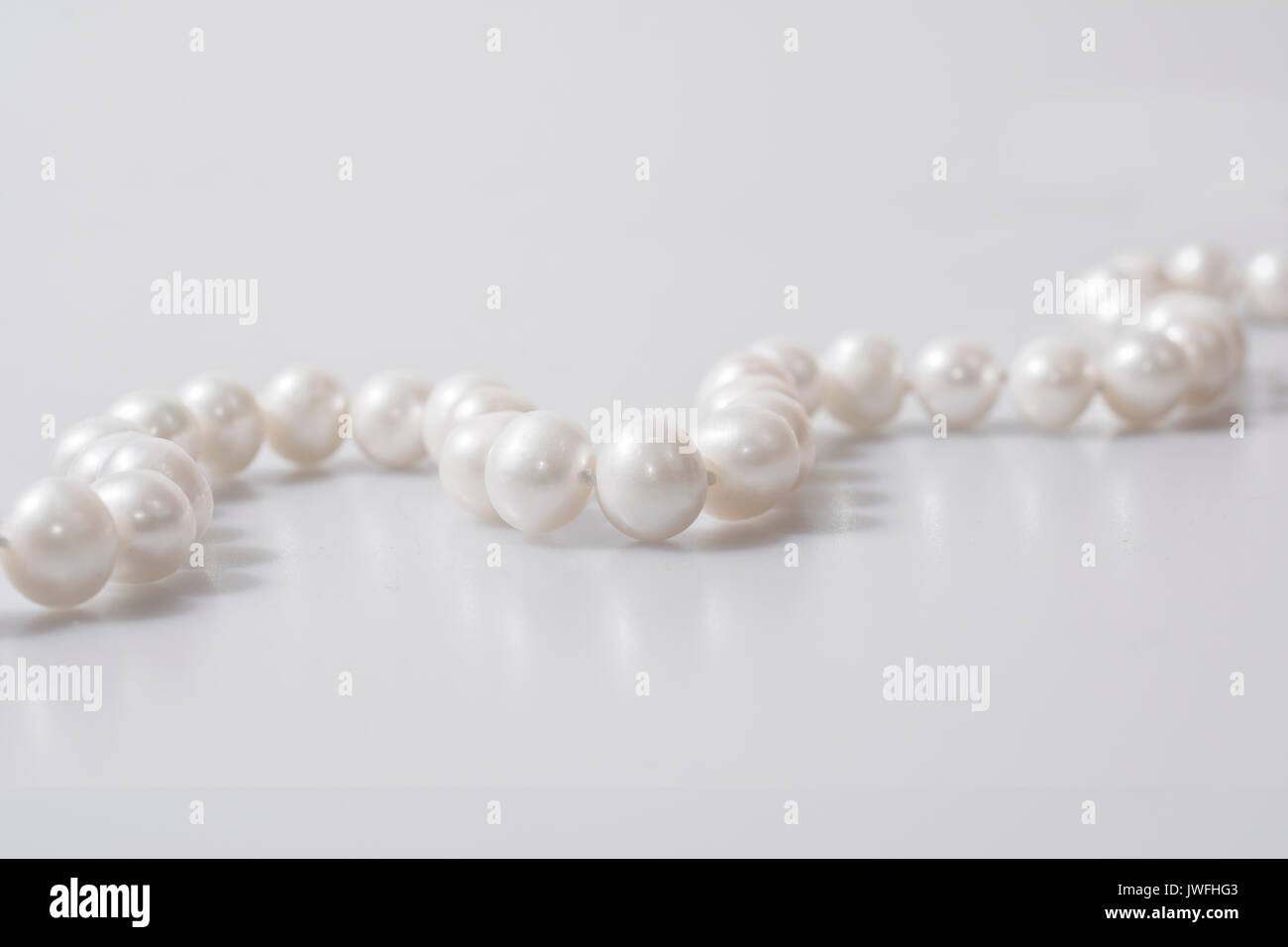Beaded Pearl Necklace Isolated Stock Photo - Alamy