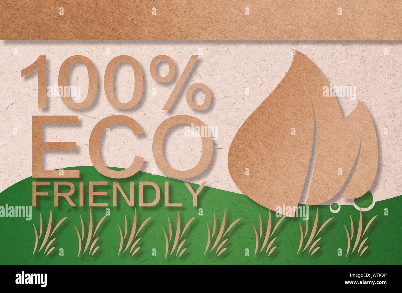 100% eco friendly concept or ecology concept Stock Photo - Alamy