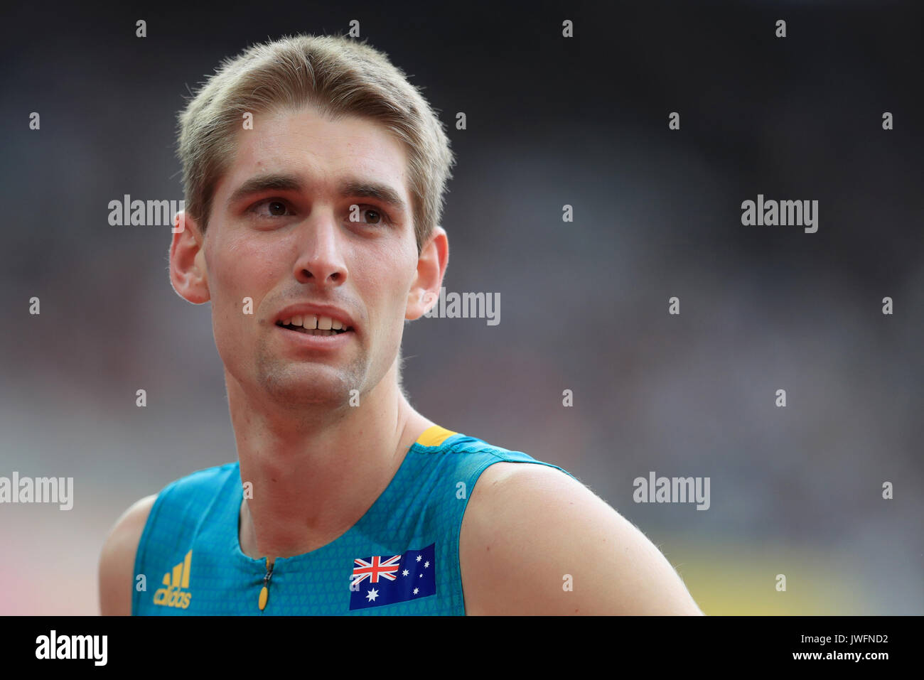 Australia's Cedric Dubler reacts after the 110m Hurdles element of the ...