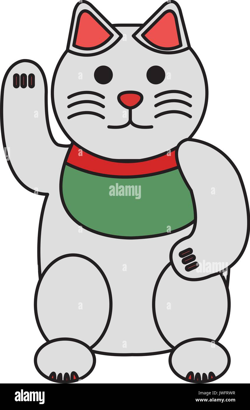 japanese cat luck icon vector illustration design Stock Vector Image ...