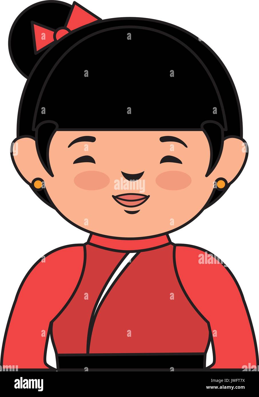 japanese woman avatar character vector illustration design Stock Vector ...